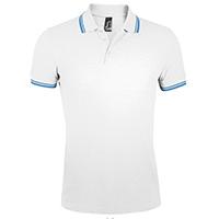 Polo majica za muškarce veličina 3XL Sols Pasadena White/Aqua 00577