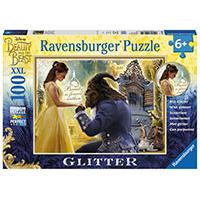 Ravensburger puzzle Dečije puzle - XXL - Glitter puzzle - Disney - Beauty and The Beast - Lepotica i zver 100 delova RA10960