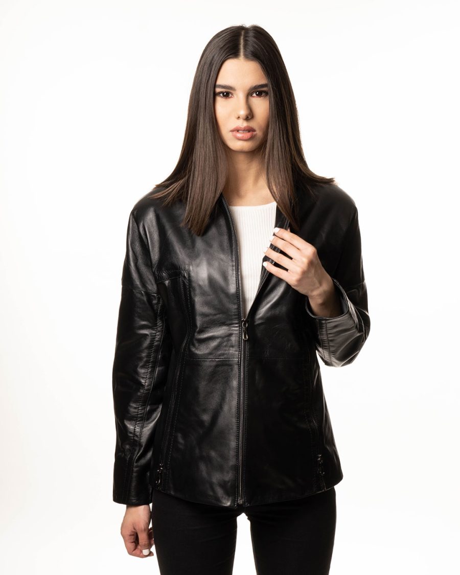 Ženska kožna jakna – Marchela – Crna
