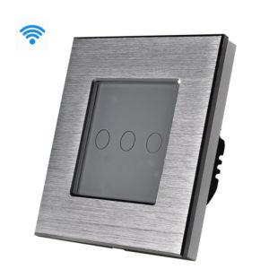 Wifi prekidač, aluminijumski panel – 3 tastera srebrna