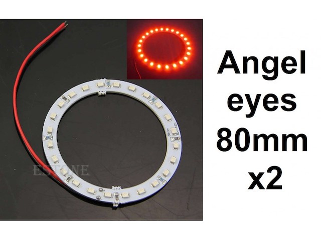 Angel eyes prstenovi - LED - 80mm Crveni