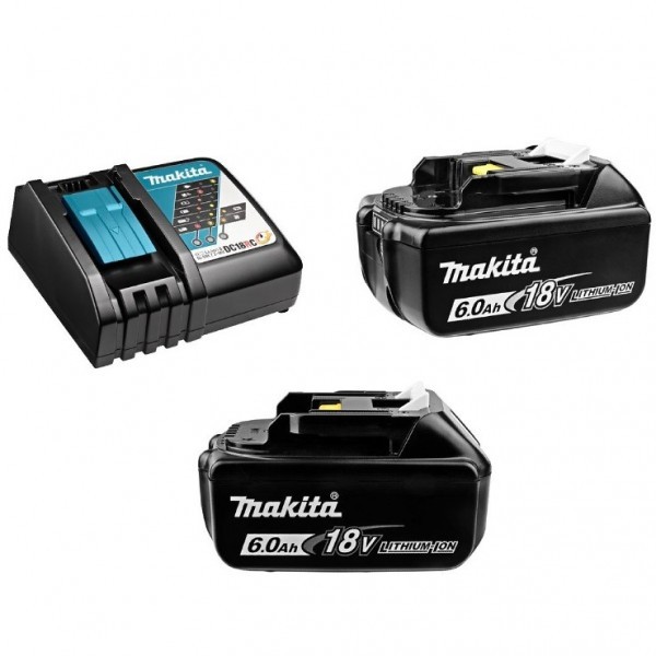 Makita SET 6 - 2 baterije 18V 6. 0Ah Makita BL1860B + brzi punjač Makita DC18RC