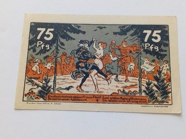 75 Pfennig 1921.g - Nemačka - LEPA -