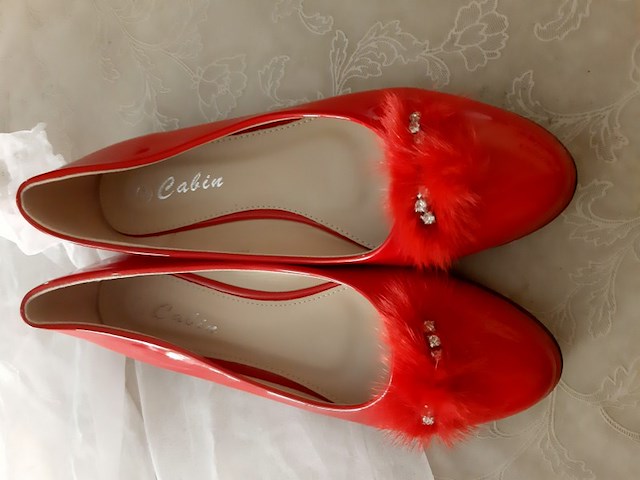 Crvene lakovane baletanke, ravne lakovane cipele crvene