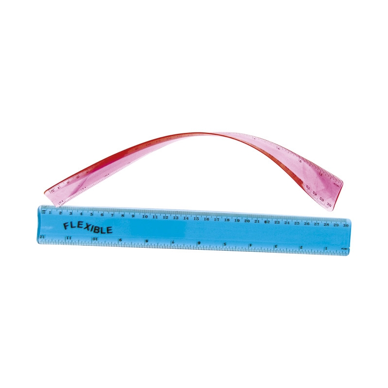 Lenjir pvc 30cm flexibilan providno roze-plavi