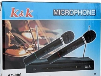 Karaoke bežični mikrofoni dva mikrofona i risiver AT-306