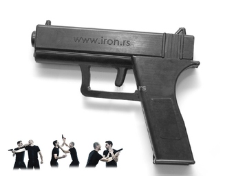 Gumeni pištolj za trening odbrane od crne gume