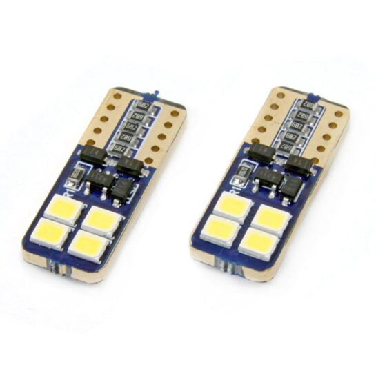 Sijalice LED T10e W5W, Canbus, 12V/24V, 8 SMD (2 kom) – Amio 01635