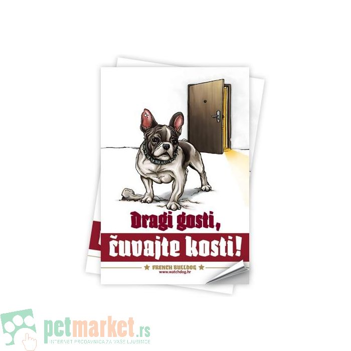 Watchdog: Nalepnica za stan čuvaj se psa Francuski Buldog Beli