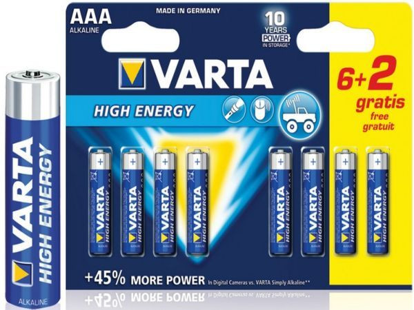 VARTA-4903SO AAA 1.5V LR03 MN2400, PAK8 CK, ALKALNE baterije HIGH ENERGY