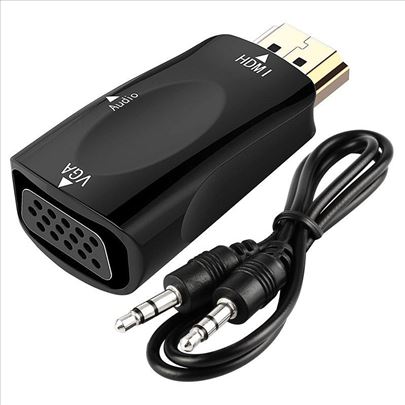 HDMI to VGA Adapter Video Converter With 3.5mm Aud
