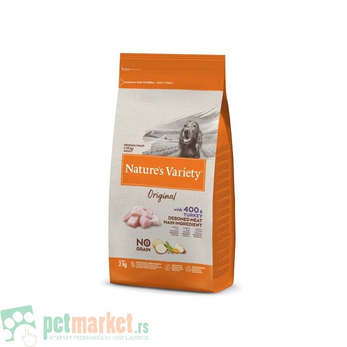 Nature’s Variety: Hrana za pse Original Medium Adult, Ćuretina