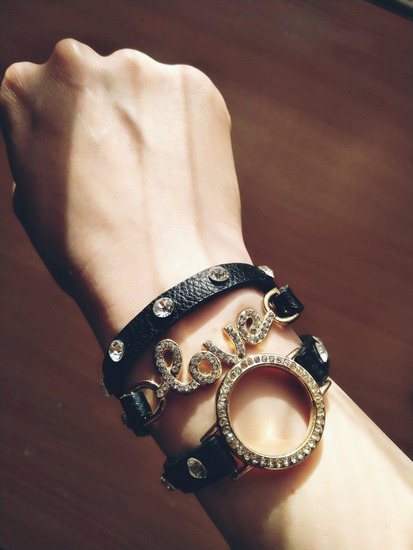 Narukvica EDGY eko koza + metal (triple bracelet)