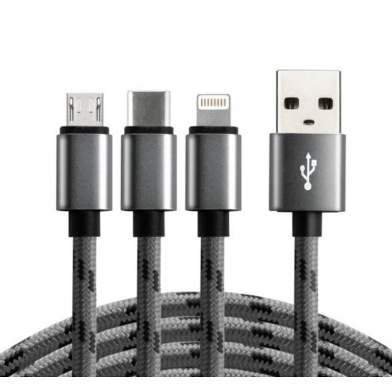 Kabl 3u1 USB - USB C Lightning micro USB