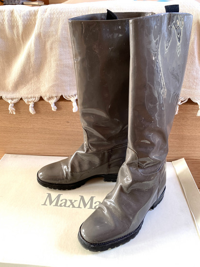 MaxMara kožne lakovane čizme Original-