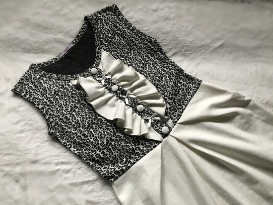 Leopard haljina sa mašnicama SNIŽENO