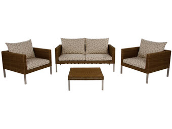 Lounge Set Oregano Cedar Brown - 2 Fotelje + Dvosed + Sto + Jastuci