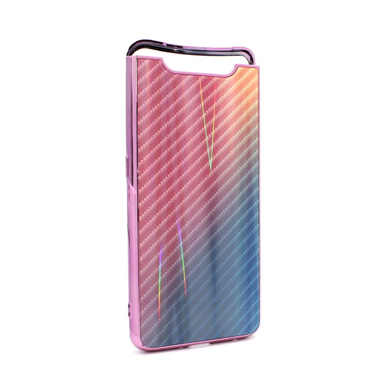 Maskica Carbon glass za Samsung A805F Galaxy A80 pink