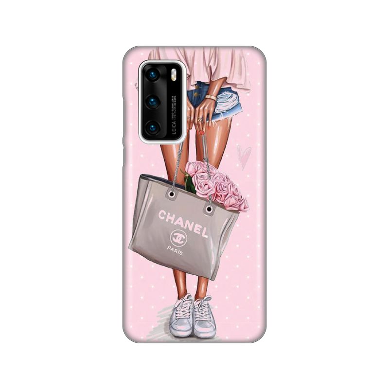 Maskica Silikonska Print za Huawei P40 Girl With Bag