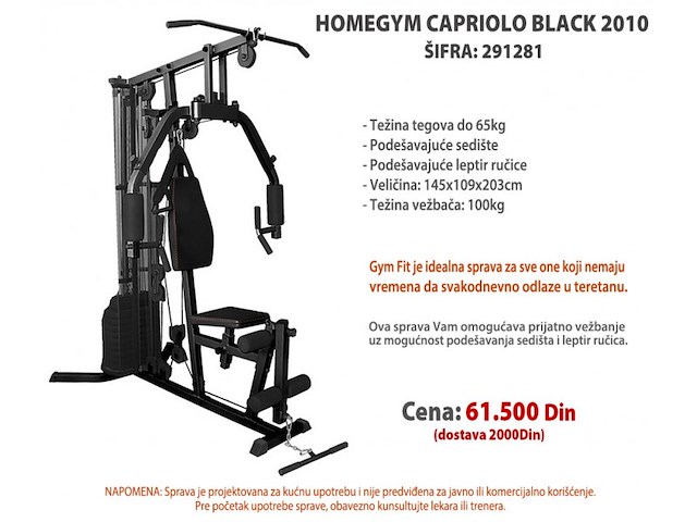 Homegym Capriolo Black 291281