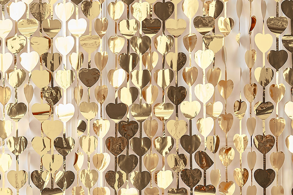 Zlatna srca zavesa – 100x250cm