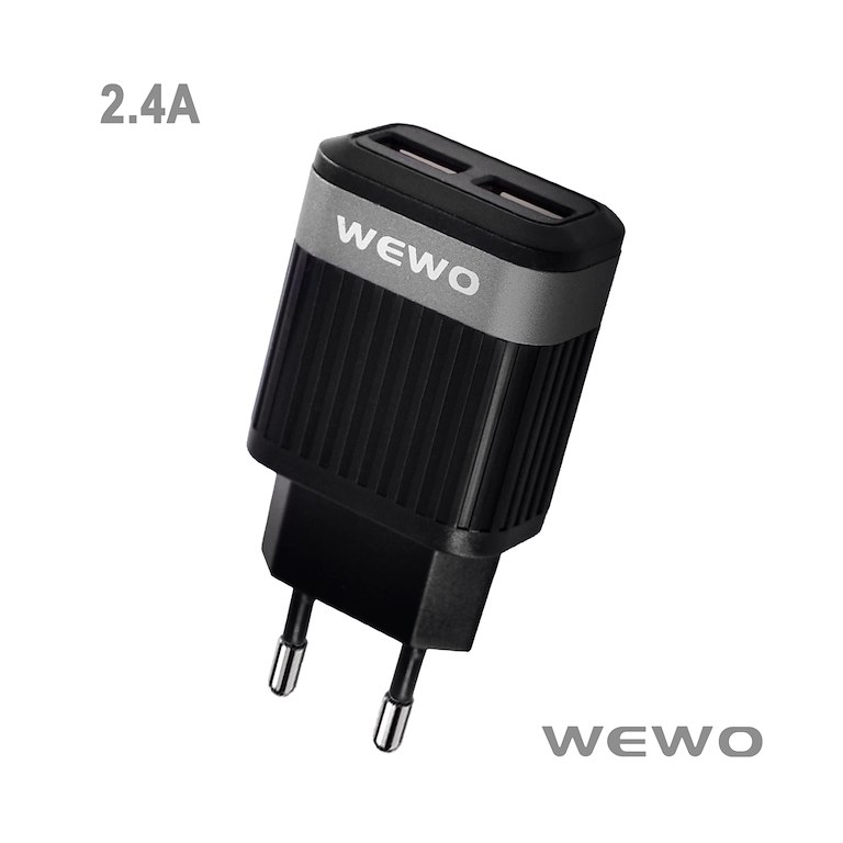 WEWO W-015 Punjač 2XUSB 2.4A (BLACK)