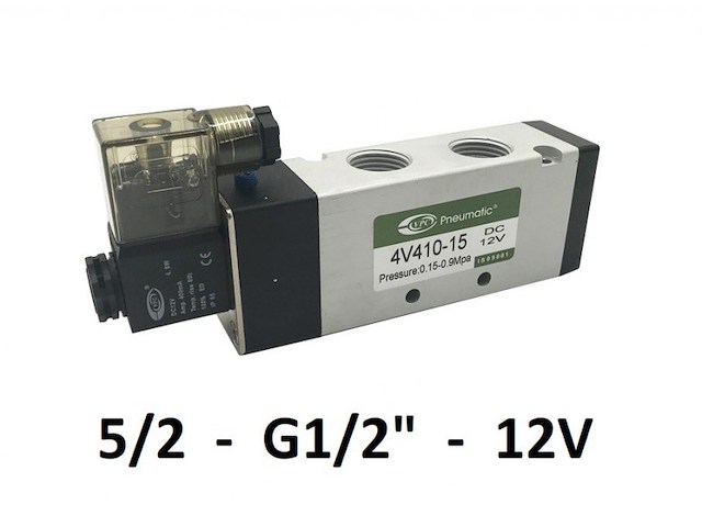 Pneumatski razvodnik elektromagnetni 5/2 G1/2″ 12VDC