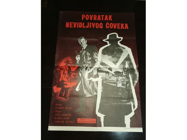 POVRATAK NEVIDLJIVOG COVEKA 1962 - FILMSKI PLAKAT