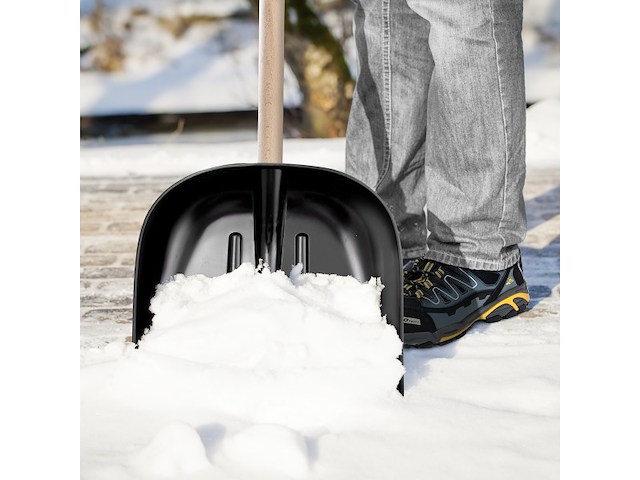 Lopata za sneg, 40x40cm, crna, ojačana limom