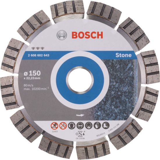 Bosch dijamantska rezna ploča Best for Stone 150 x 22,23 x 2,4 x 12 mm - 2608602643