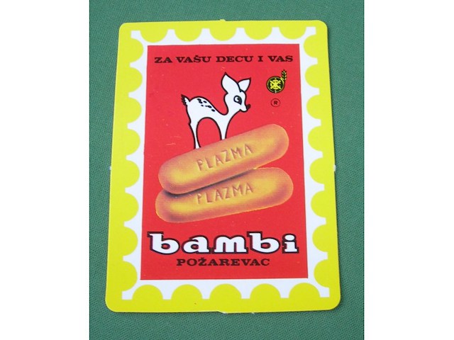 Bambi Požarevac Plazma, džepni kalendar za 1986.