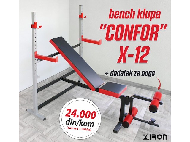 Bendž klupa / Bench klupa `CONFOR X-12` +noge