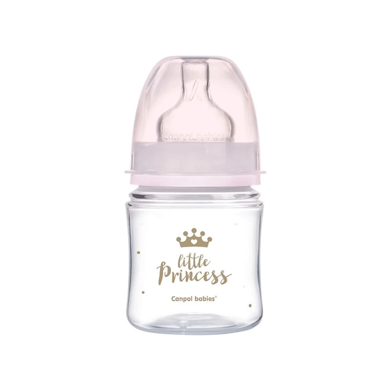 Canpol flašica za bebe Royal Baby Roze sa širokim vratom 120ml, 0m+