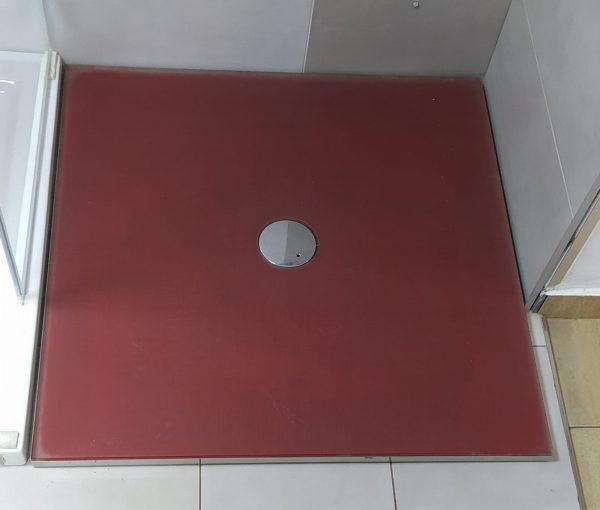 Inox korito sa staklom 90×90 red