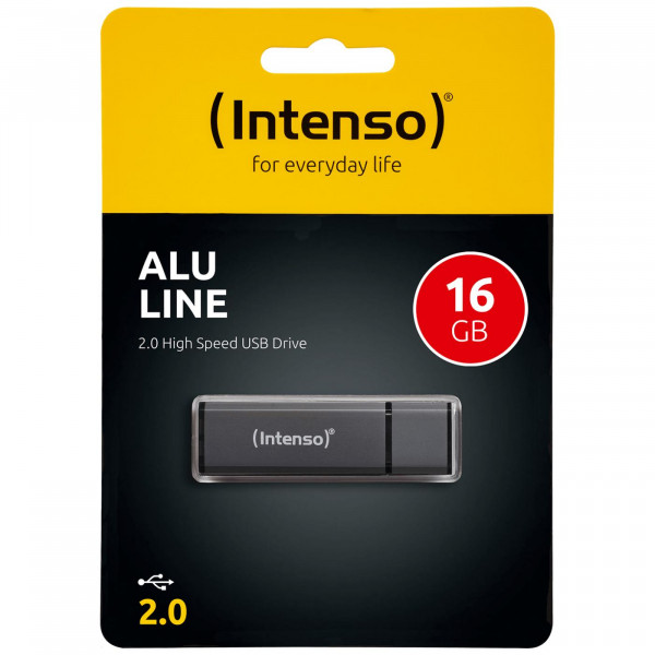 (Intenso) USB Flash drive 16GB Hi-Speed USB 2.0, ALU Line - USB2.0-16GB/Alu-a