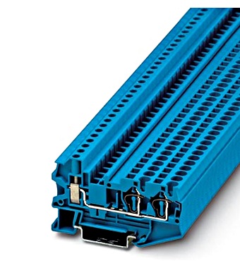 Prolazna stezaljka STU 4-TWIN plava
Spring-cage-connection, screw-connection 0,08 mm² - 6 mm², AWG :28- 10, width: 6,2 mm, blue NS 35/7,5, NS 35/15