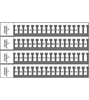 Označna pločica za TB i ST - stezaljke, 91-120 (svaka 2x)
Marking tags for Phoenix Contact - terminals, series TB and ST