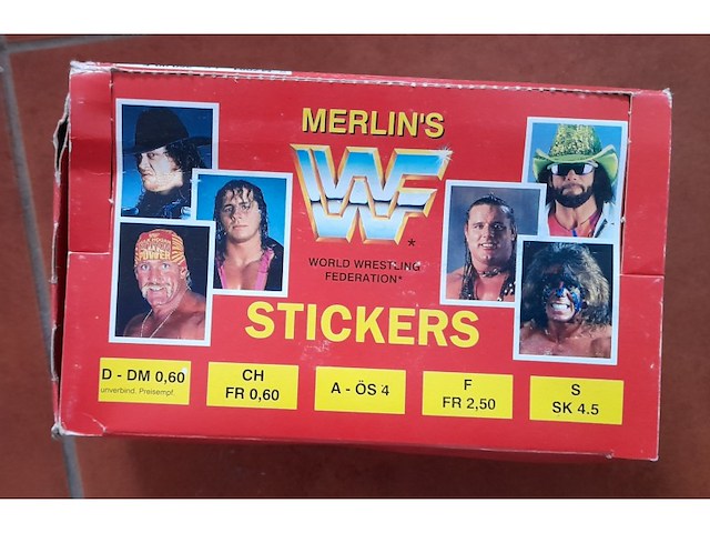 WWF, 1992, Merlin, Kutija sa 100 PRAZNIH kesica