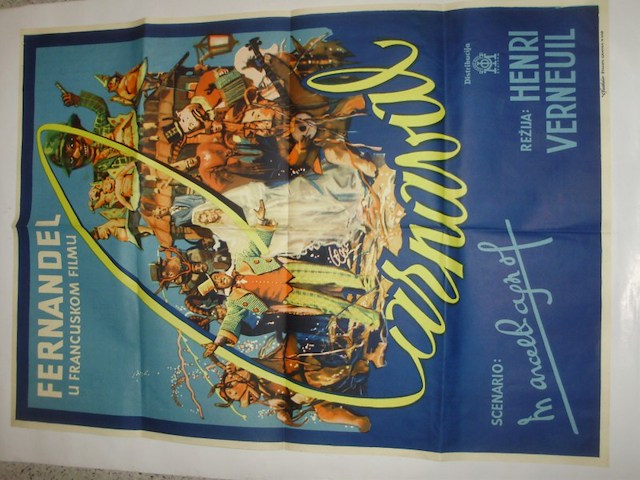 Carnaval    1953  Fernandel  (filmski plakat)   80x60