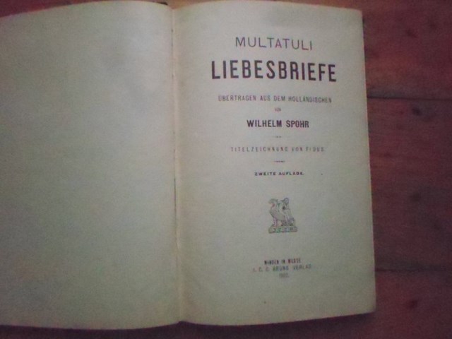 WILHELM SPOHR - LULTATULI LIEBESBRIEFE 1902 RETKO