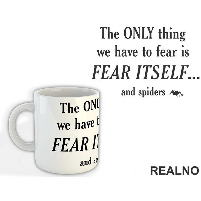THE ONLY THING WE HAVE TO FEAR IS FEAR ITSELF AND SPIDERS - HUMOR - ŠOLJA