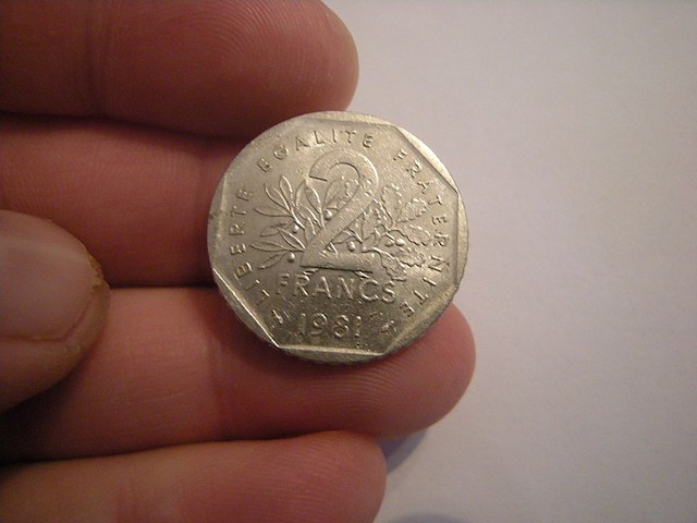 2 franka 1981 god. Francuska