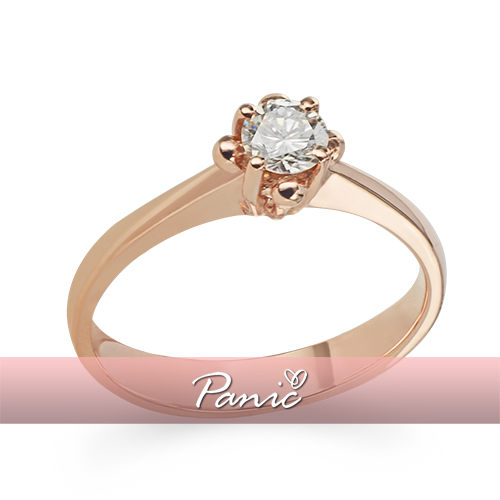 Prsten od roze zlata sa brilijantom 0.23 ct SI-G