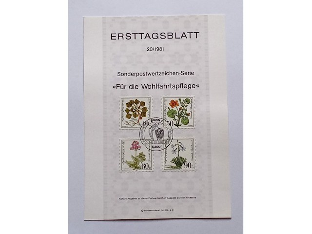 ETB Nemačka - Cveće - Biljke - - 1981.g