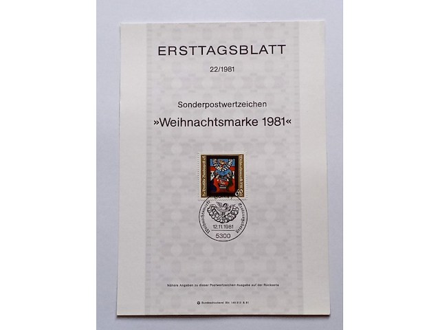 ETB Nemačka - Weihnachtsmarke - 1981.g
