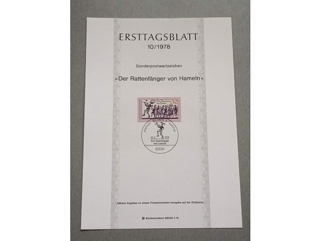 ETB Nemačka  - Der Rattenfanger Von Hameln - 1978.g