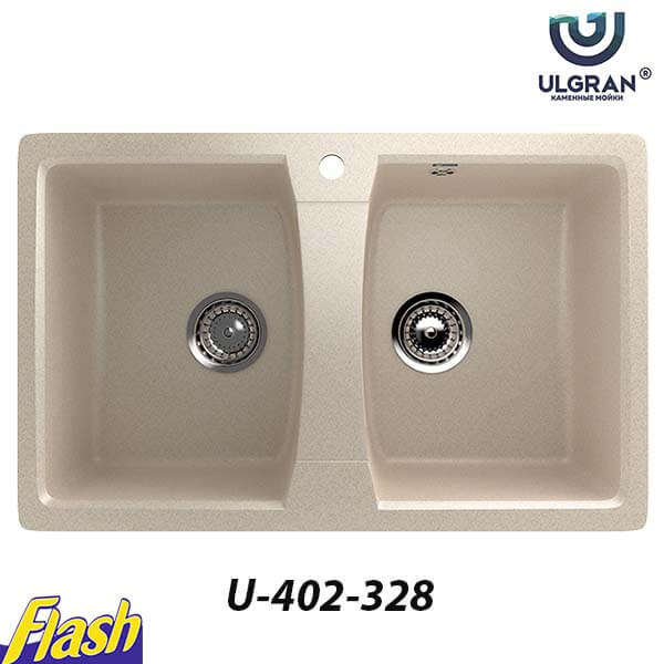Granitna sudopera usadna kvadratna dupla – ULGRAN – U-402 – (3 boje)