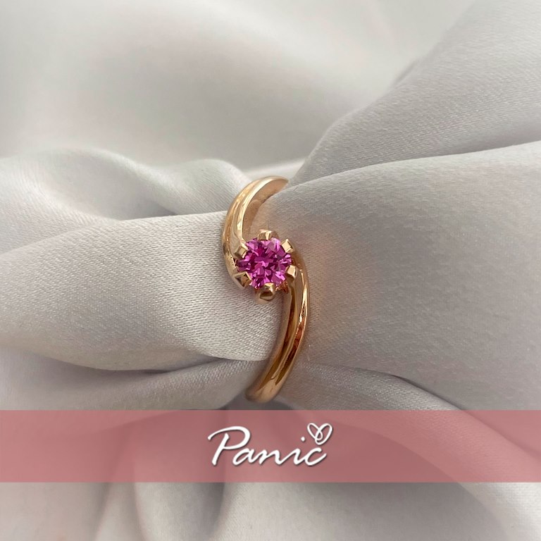 Prsten od roze zlata sa pink safirom 0.31 ct