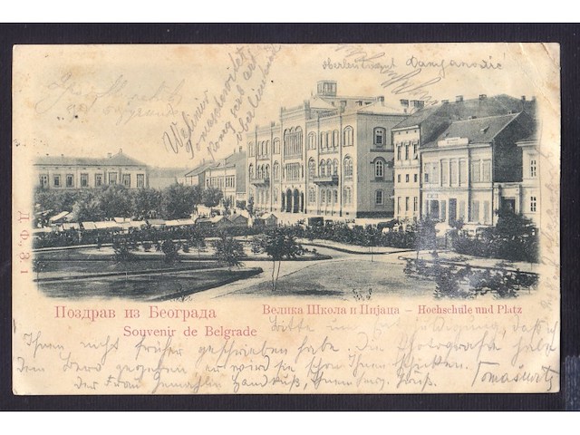 beograd - studentski trg, pijaca, kolarac 1900
