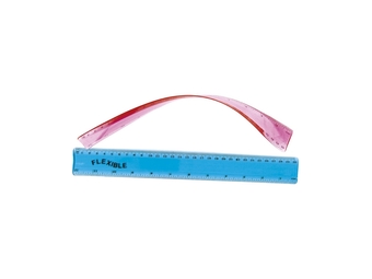 Lenjir pvc 30cm flexibilan providno roze-plavi